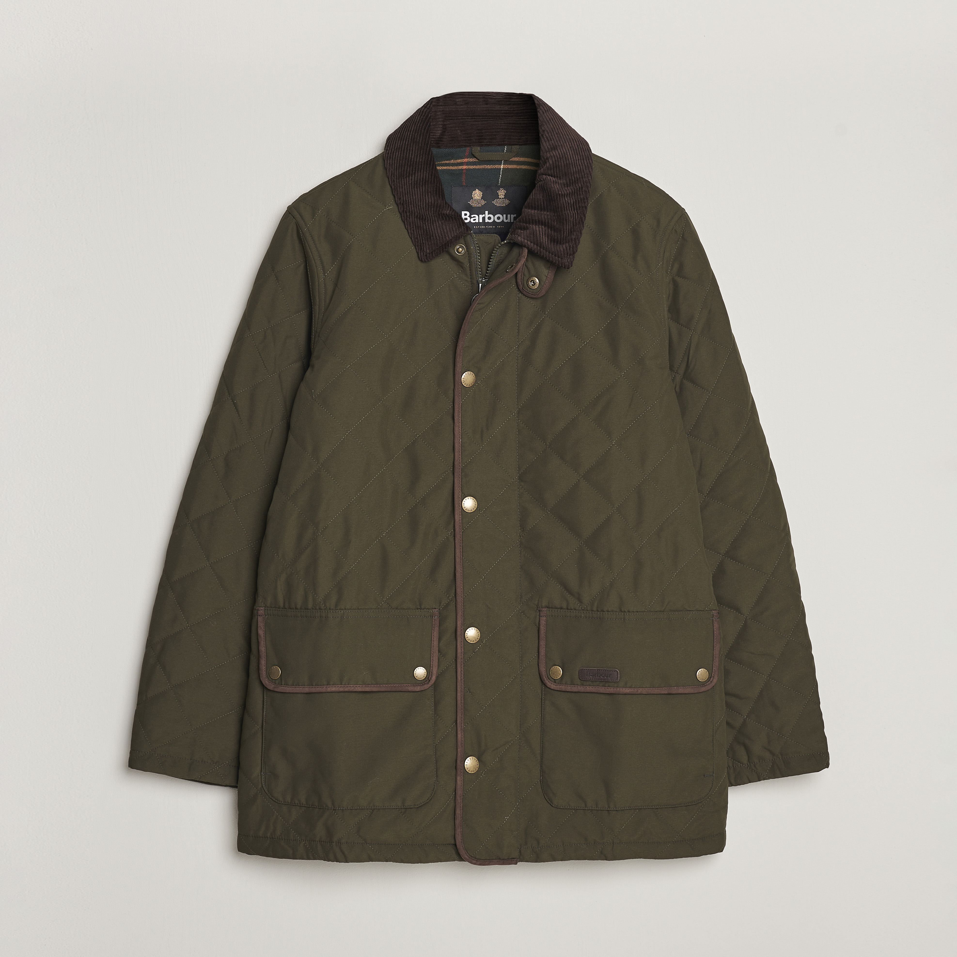 Barbour Lifestyle Burton Quilt Waterproof Jacket Dark Olive osoitteesta Car