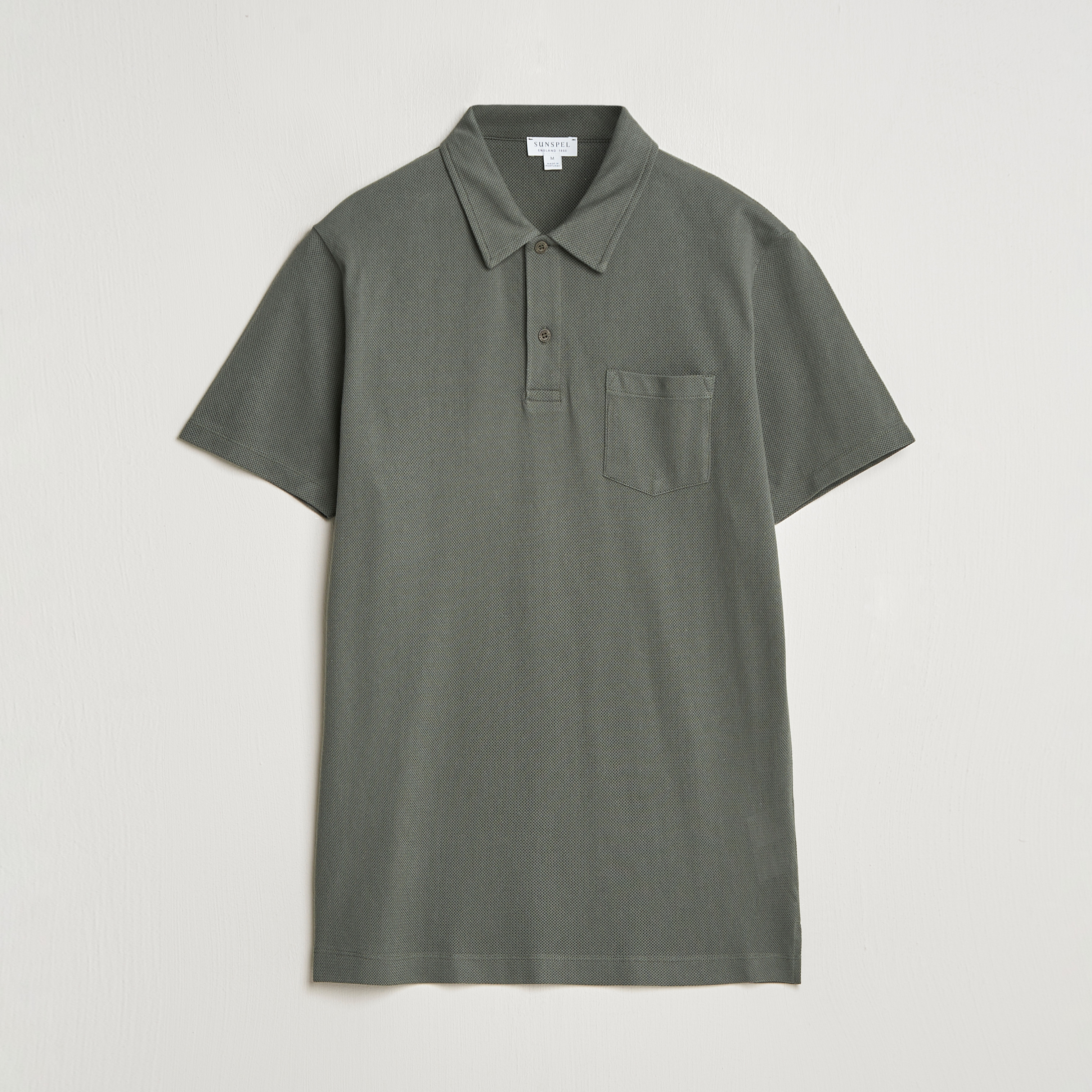 Sunspel Riviera Polo Shirt Drill Green osoitteesta CareOfCarl.fi