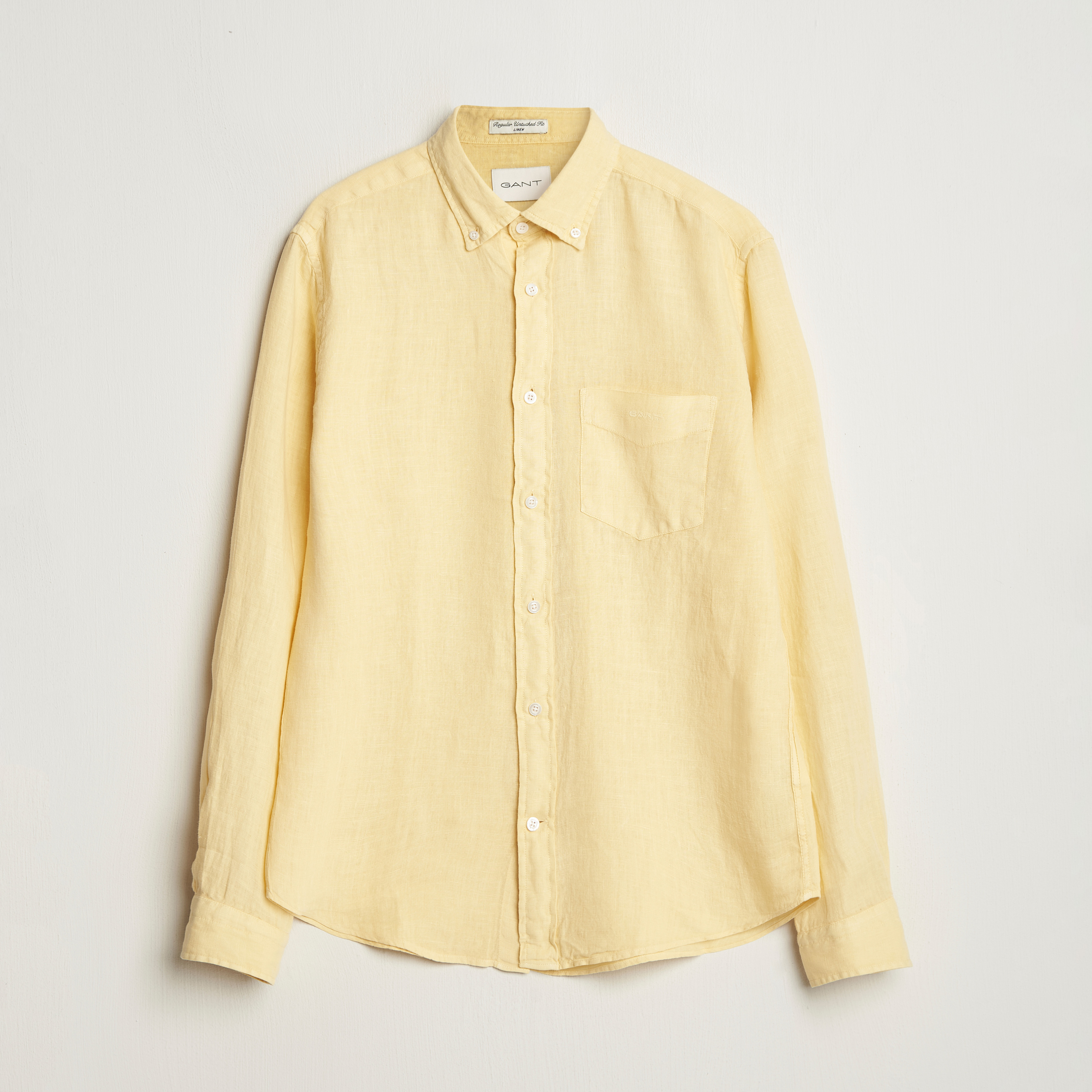 GANT Regular Fit Garment Dyed Linen Shirt Dusty Light Yellow osoitteesta Ca