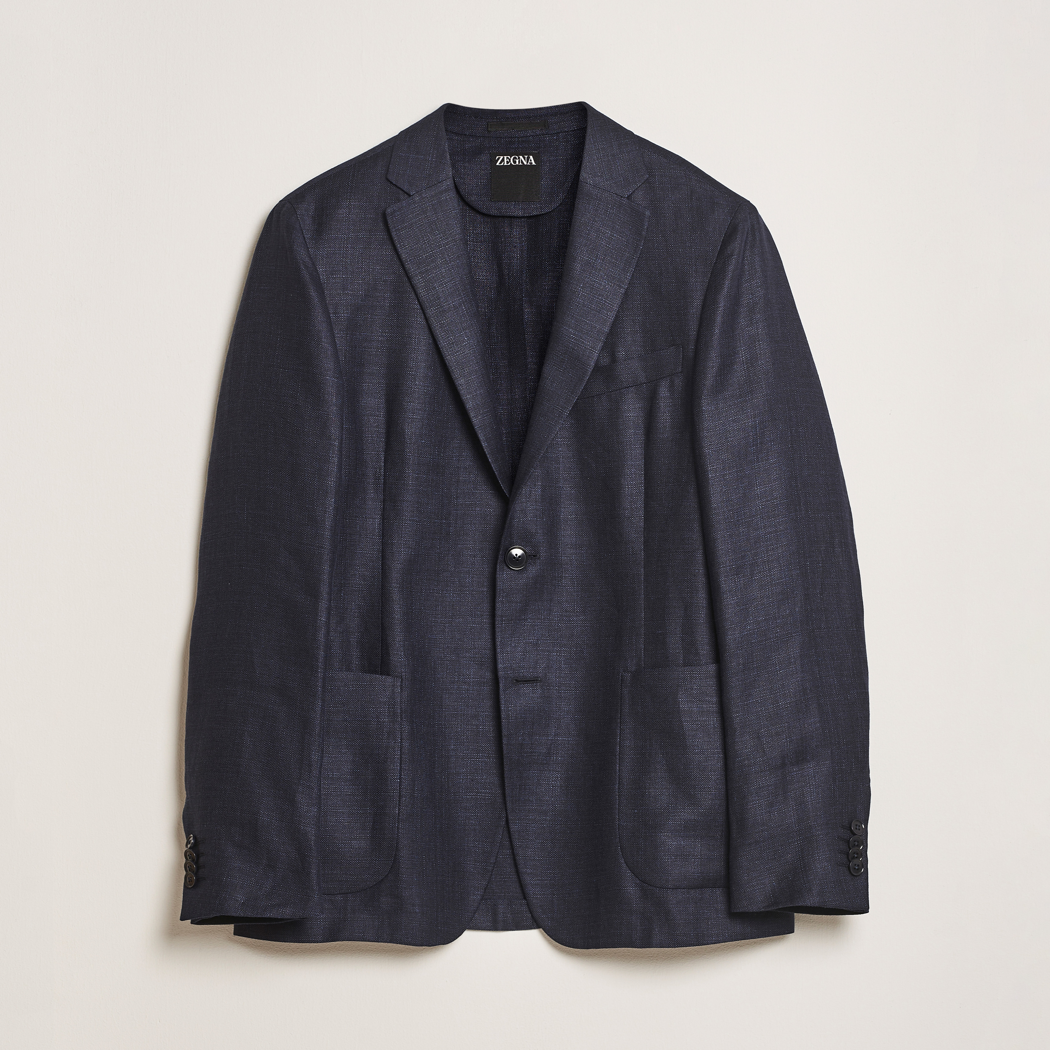 Zegna Unconstructed Wool/Linen Blazer Navy osoitteesta CareOfCarl.fi