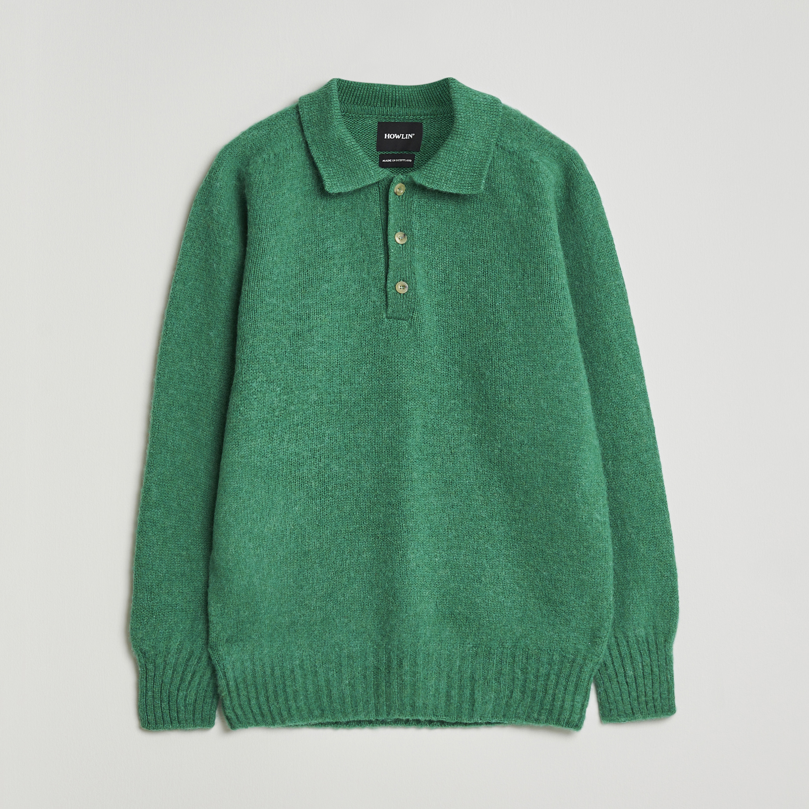 Howlin' Brushed Wool Polo Greendream osoitteesta CareOfCarl.fi