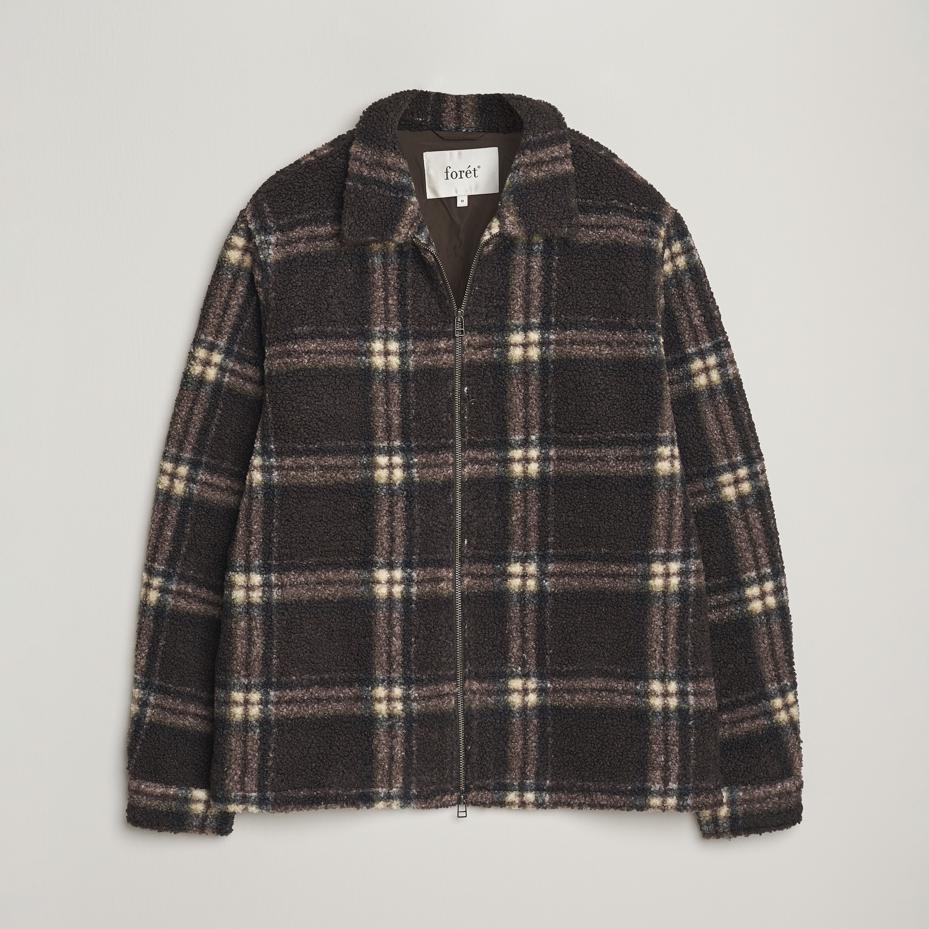 Forét Cabin Check Zip Fleece Brown osoitteesta CareOfCarl.fi