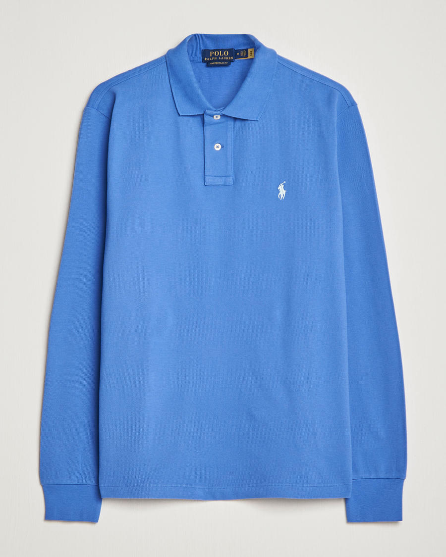 Polo Ralph Lauren Custom Slim Fit Long Sleeve Polo Maidstone Blue osoittees