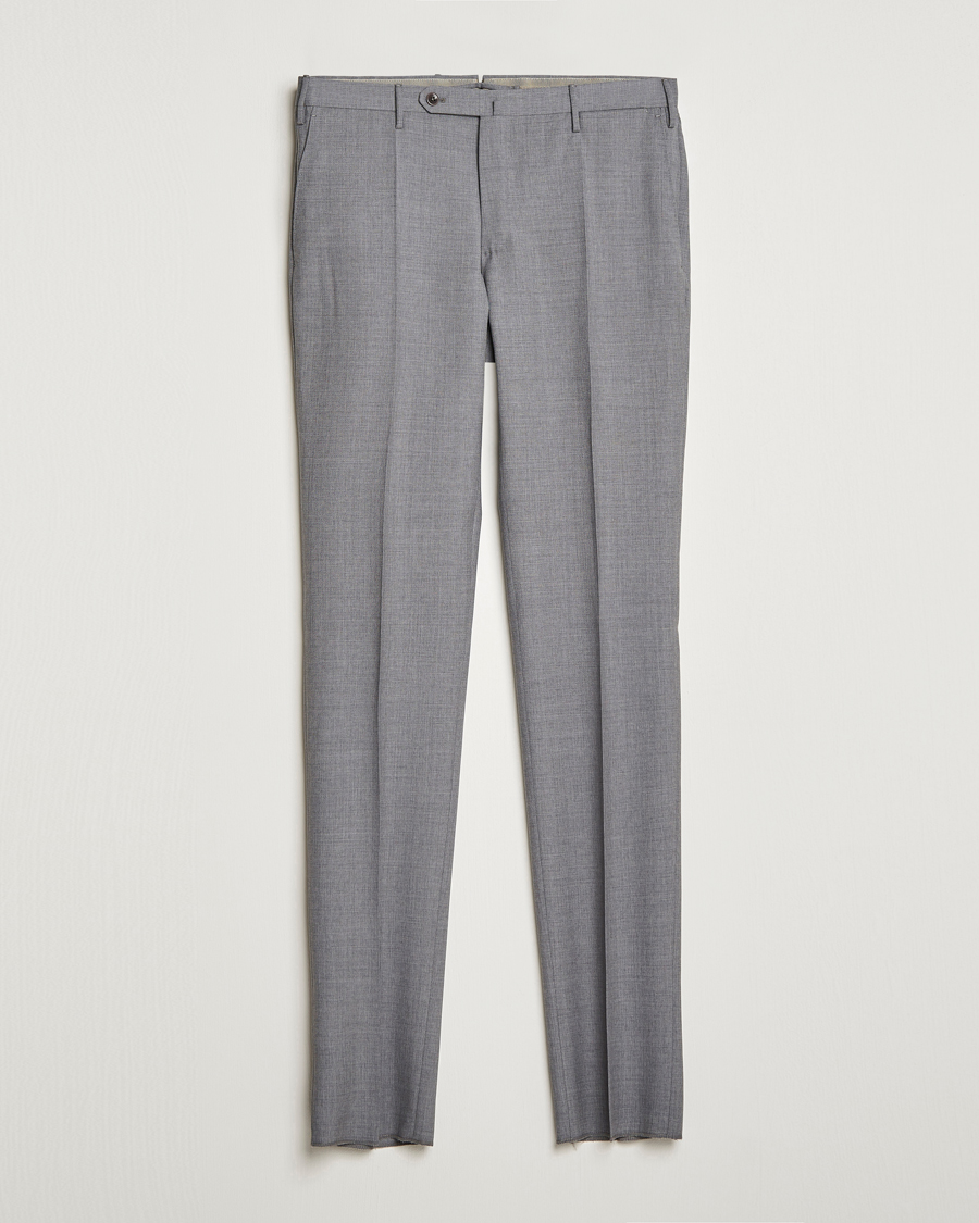 Incotex Slim Fit Tropical Wool Trousers Light Grey osoitteesta CareOfCarl.f