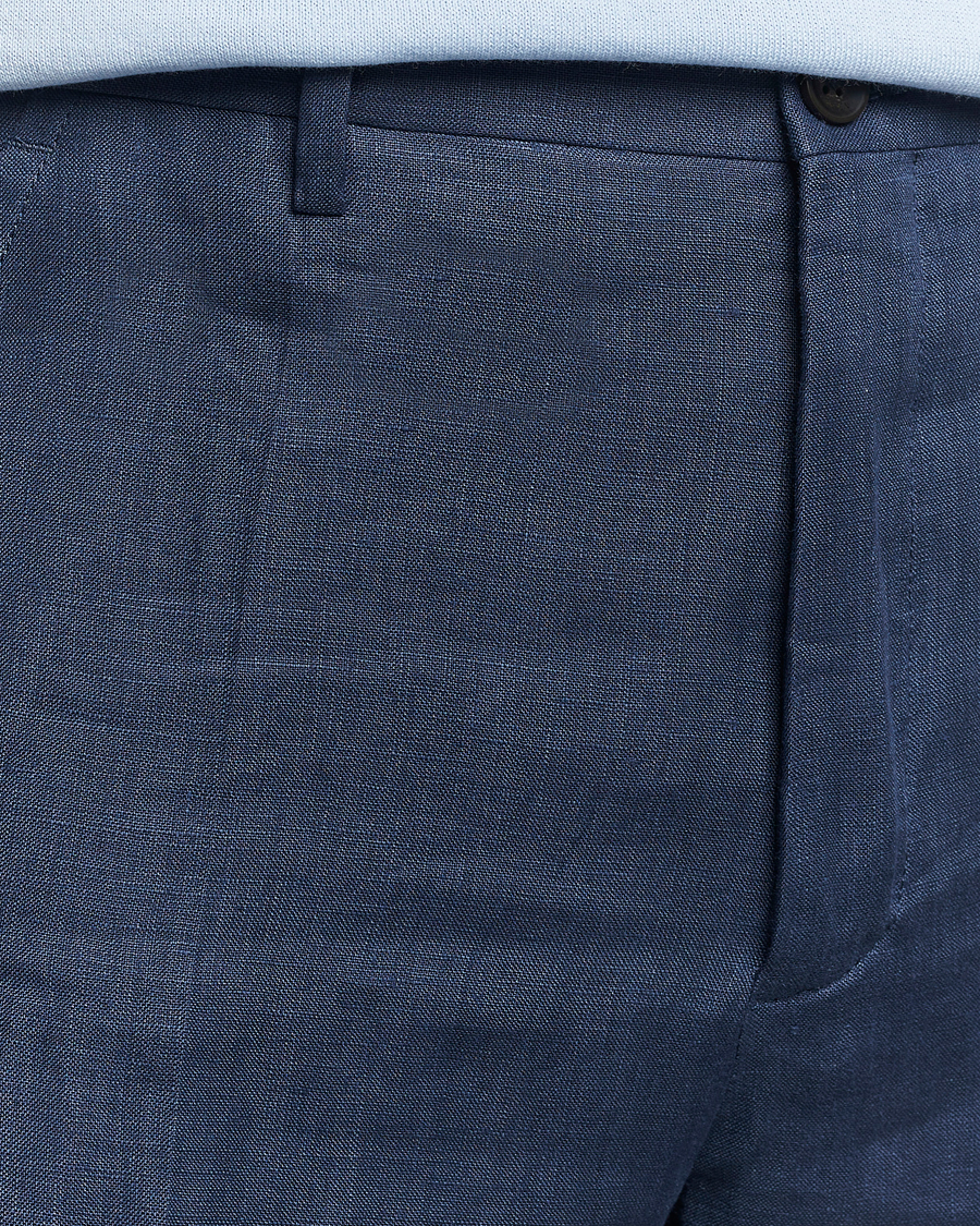 Incotex Straight Fit Pure Linen Trousers Navy osoitteesta CareOfCarl.fi